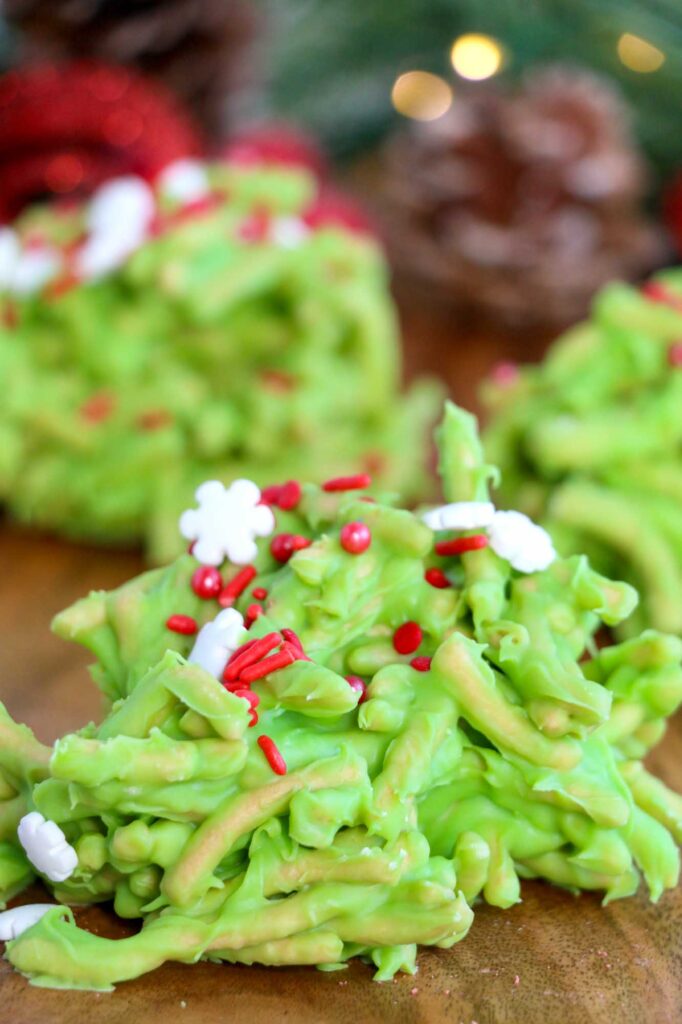 Holiday Haystack Cookies (No-Bake Recipe) - Fun Cookie Recipes