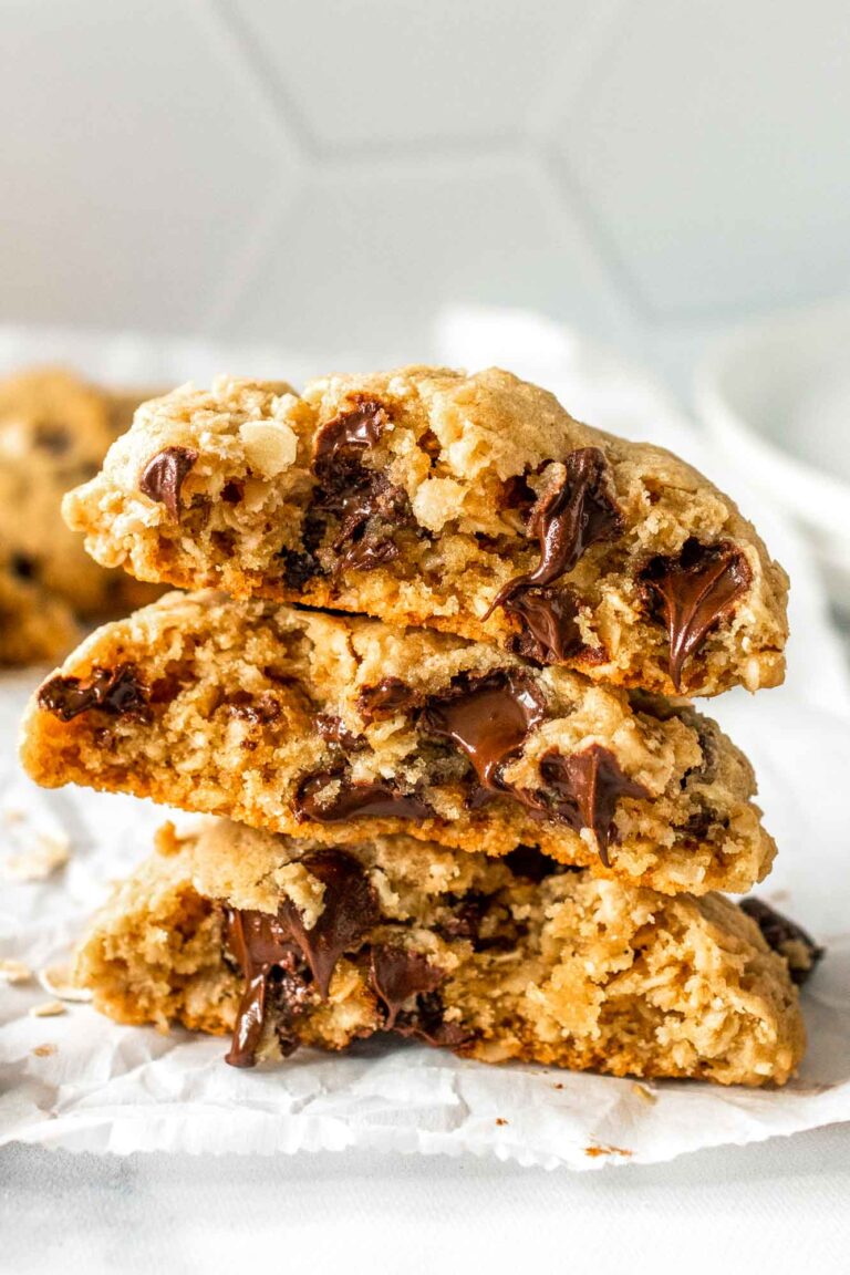 Chewy Chocolate Chip Peanut Butter Oatmeal Cookies - Fun Cookie Recipes