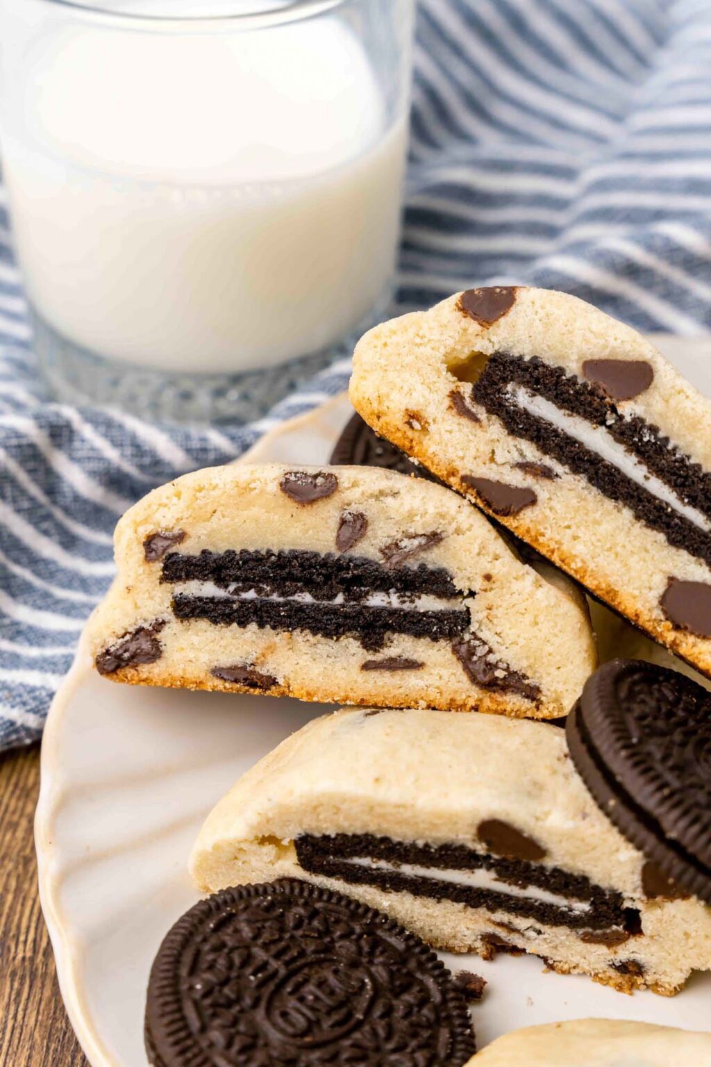 Oreo Stuffed Cookies with Chocolate Chips - Fun Cookie Recipes
