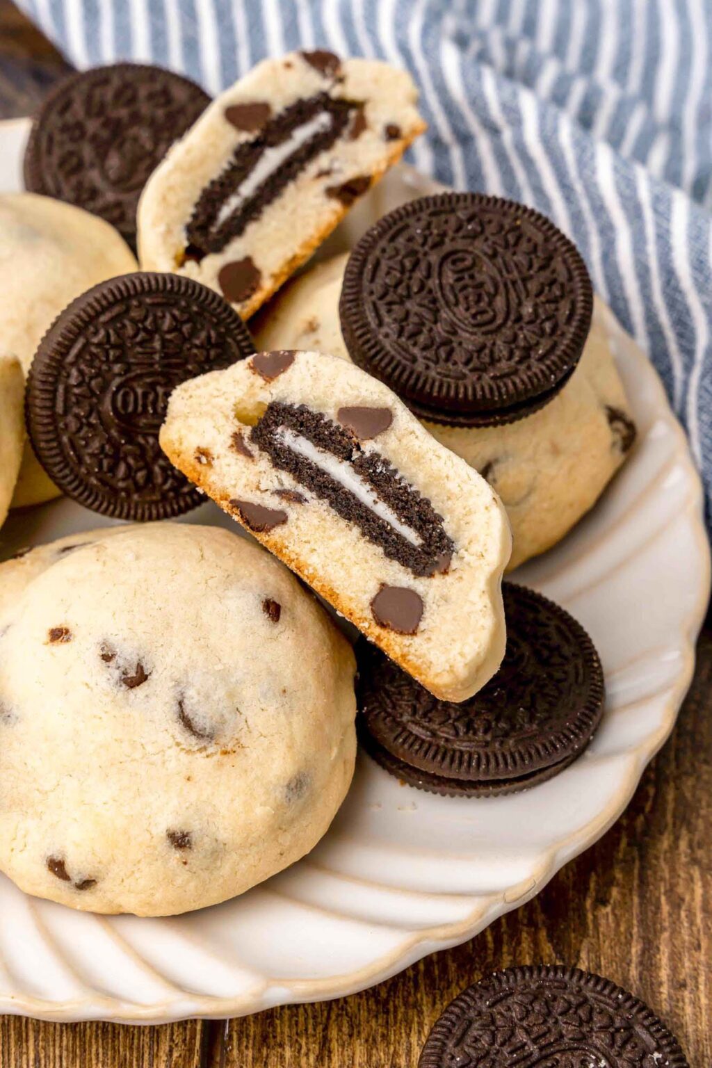Oreo Stuffed Cookies with Chocolate Chips - Fun Cookie Recipes