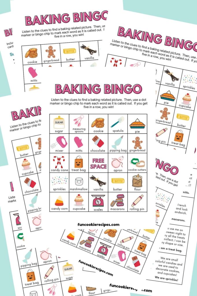 Free Printable Baking Bingo Cards - Fun Cookie Recipes