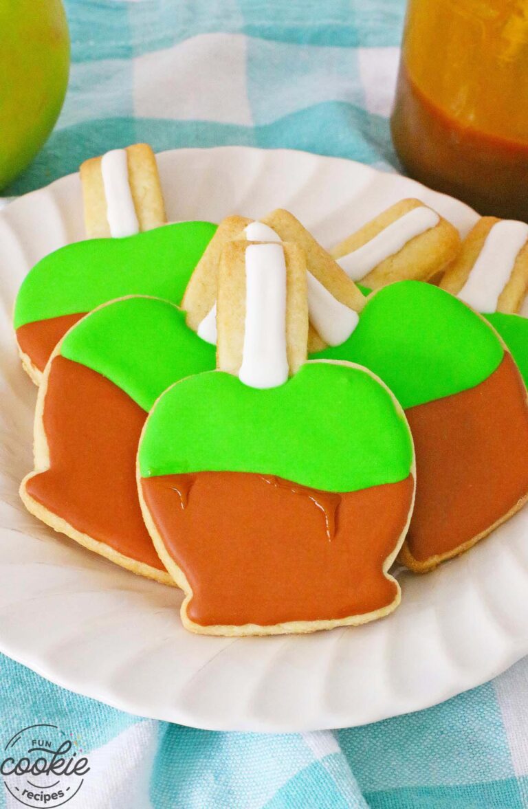 Easy Caramel Apple Decorated Cookies - Fun Cookie Recipes