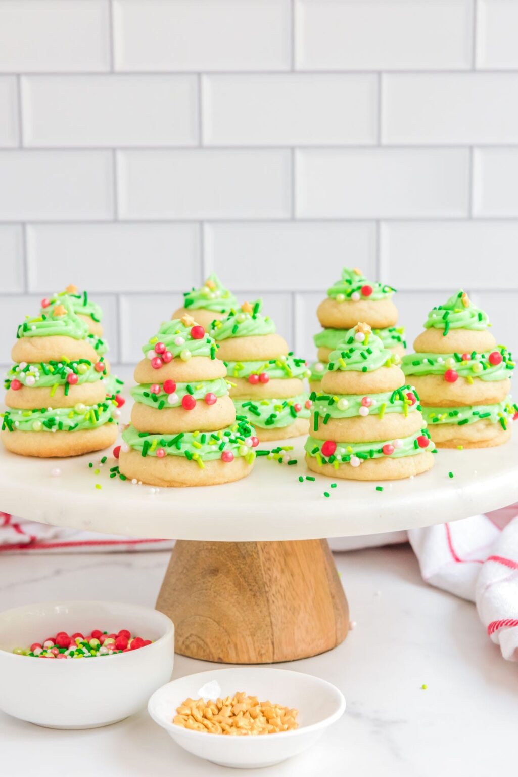 Stacked Christmas Tree Sugar Cookies - Fun Cookie Recipes