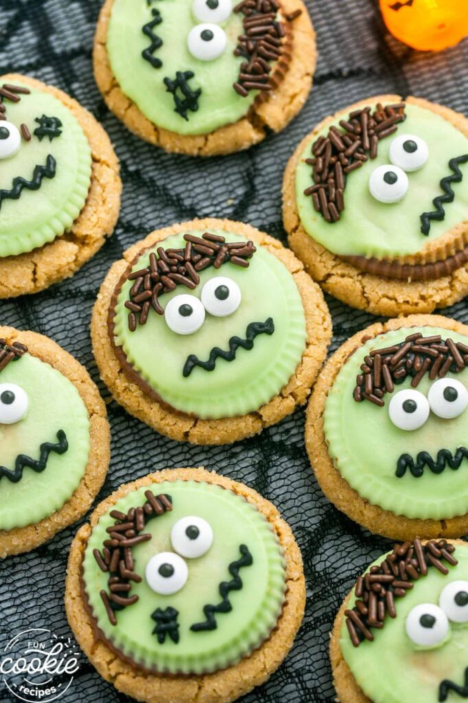Frankenstein Peanut Butter Cookies - Fun Cookie Recipes