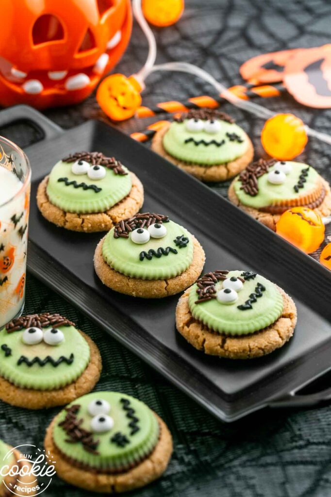 Frankenstein Peanut Butter Cookies - Fun Cookie Recipes