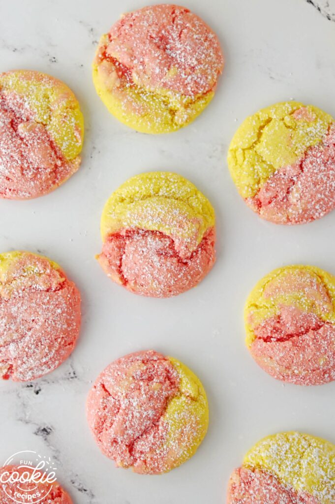 Cake Mix Strawberry Lemonade Cookies - Fun Cookie Recipes