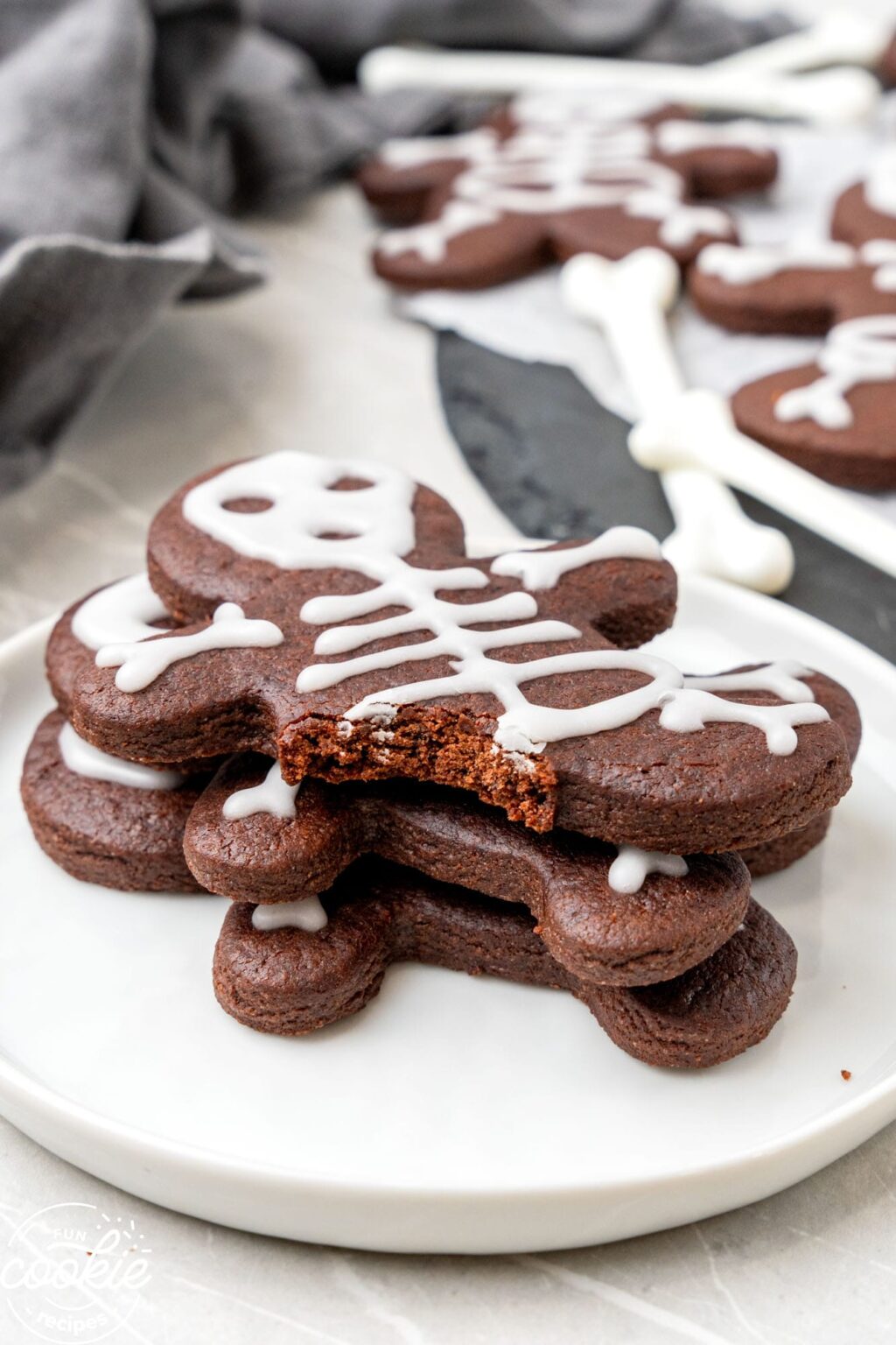 Spooky Skeleton Chocolate Sugar Cookies - Fun Cookie Recipes
