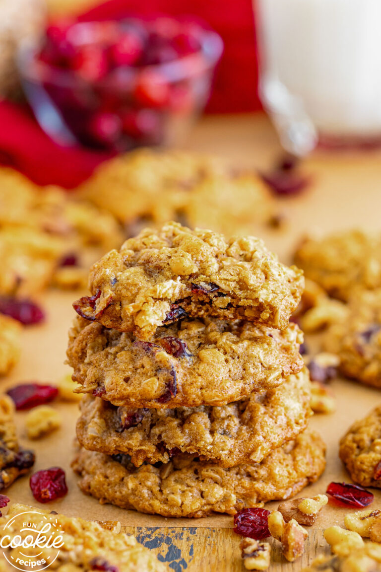 Chewy Oatmeal Cranberry Walnut Cookies - Fun Cookie Recipes