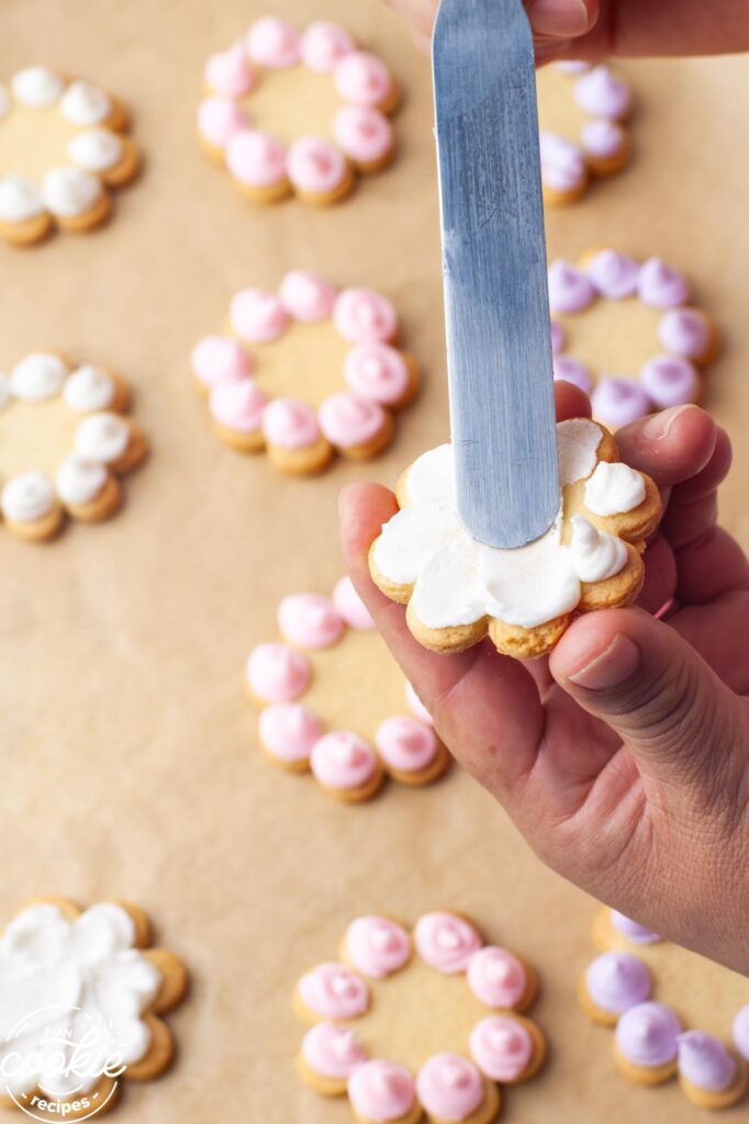 Flower Cookies Decorated with Buttercream - Fun Cookie Recipes